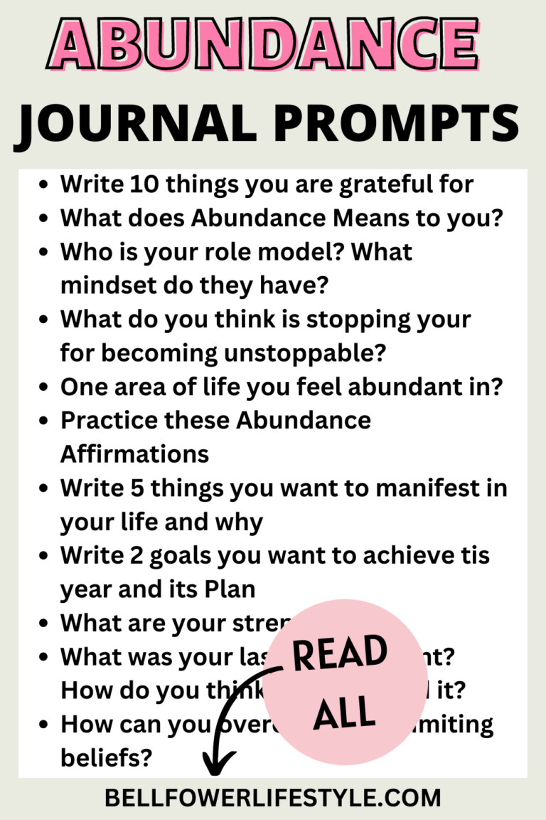 37 Abundance Journal Prompts for Growth Mindset and life