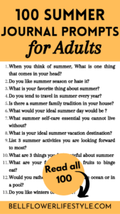 100 Summer journal prompts for adults to have the best summer ever