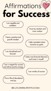 90 Positive Affirmations for Success - Bellflower Lifestyle