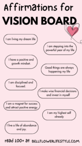 100 Positive Vision Board Affirmations + Free Printable - Bellflower ...